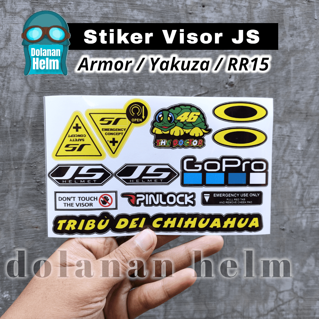 Jual Sticker Stiker Visor Kaca Helm JS Armor / Yakuza / RR15 RR 15 ...