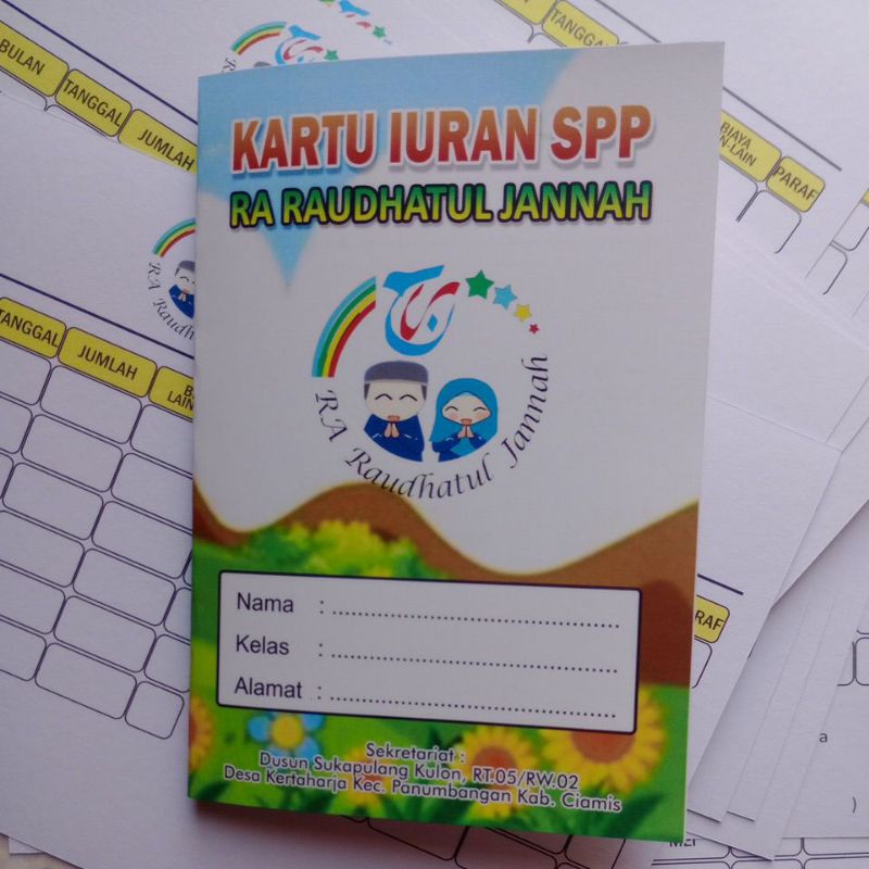 Jual Kartu Iuran SPP Custom Full Color (KB, PG, RA, TK, MI, SD, MTS, MA ...