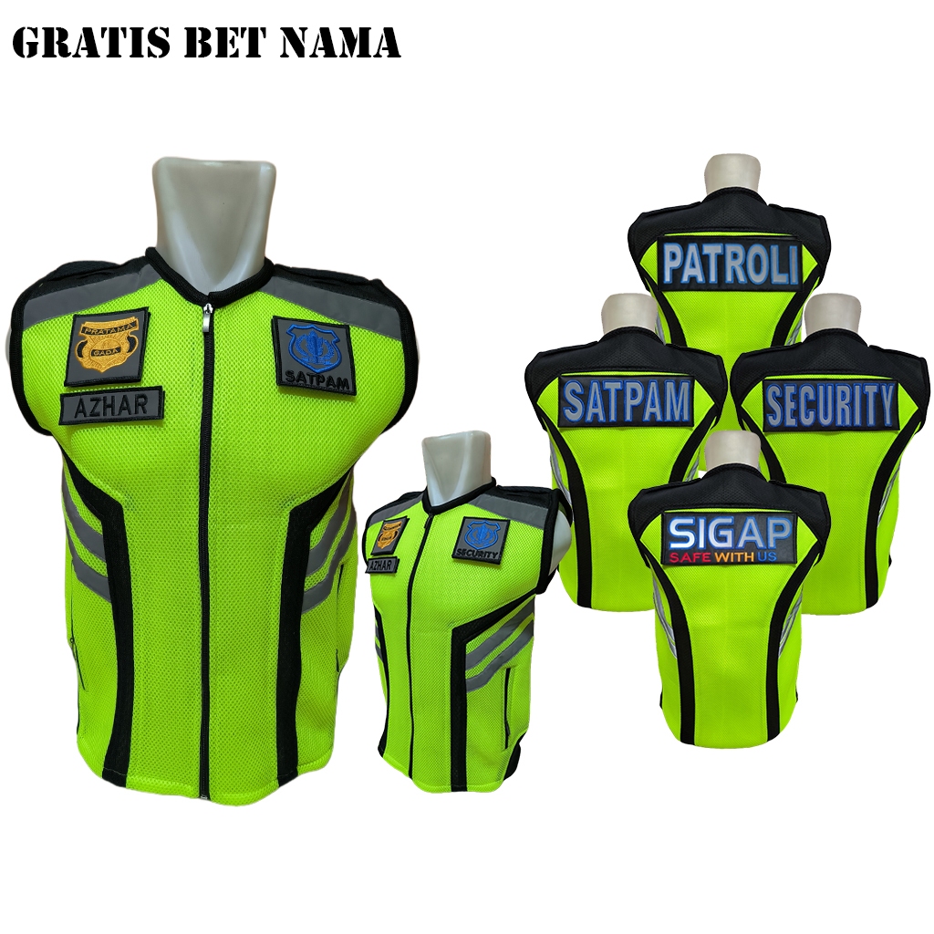 Jual Rompi Security Satpam Jala DoubleMesh Tebal Variasi Hijau Stabilo ...