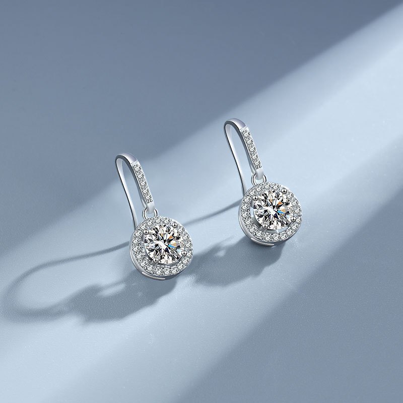 Jual Anting Moissanite Anting princess round Anting wanita anting ...