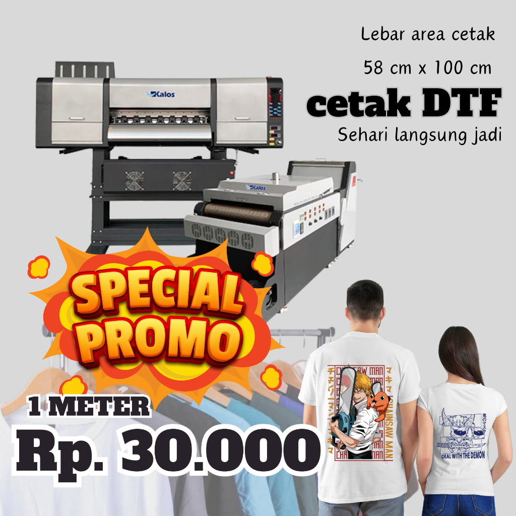 Jual CETAK DTF PRINT DTF MURAH 58 X 100 CM PREMIUM BERGARANSI I Bisa ...