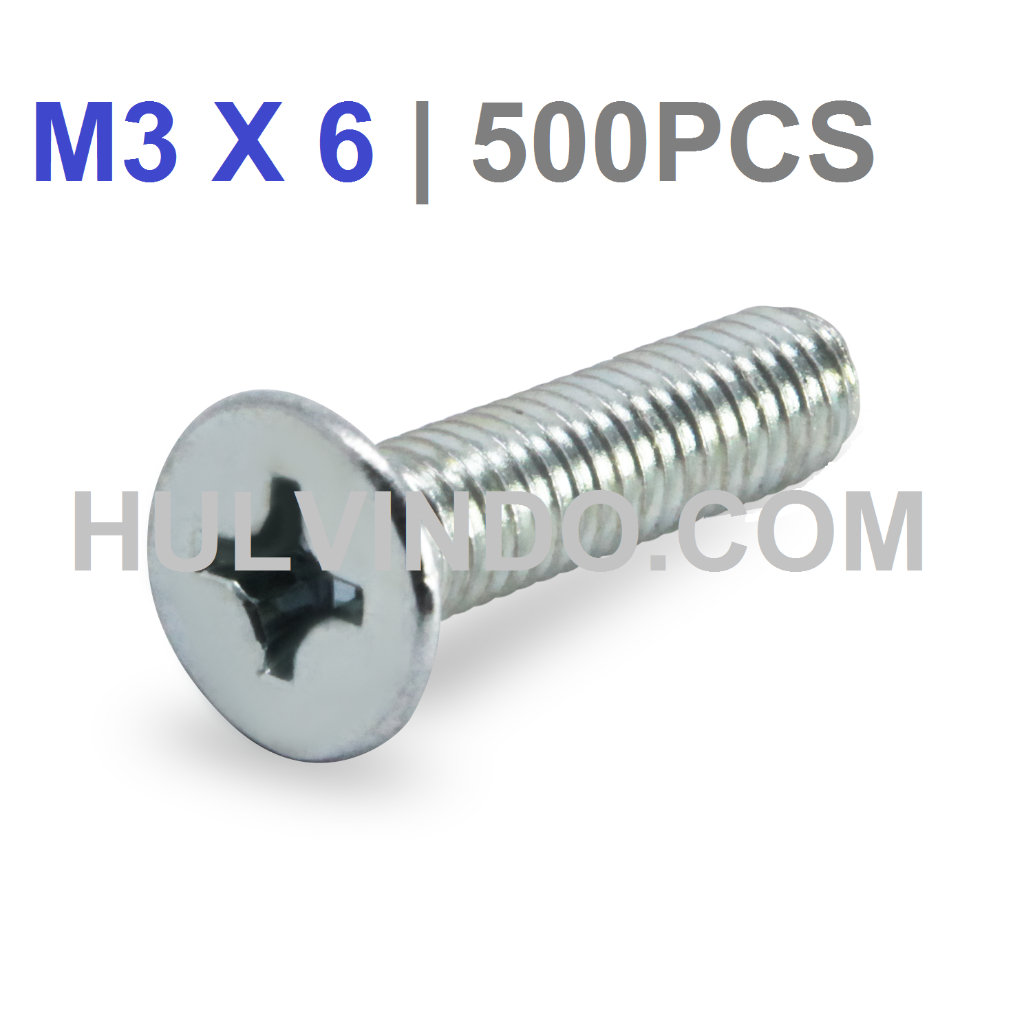 Jual BAUT JF FLAT HEAD M3 X 6 | ISI 500PCS | Shopee Indonesia