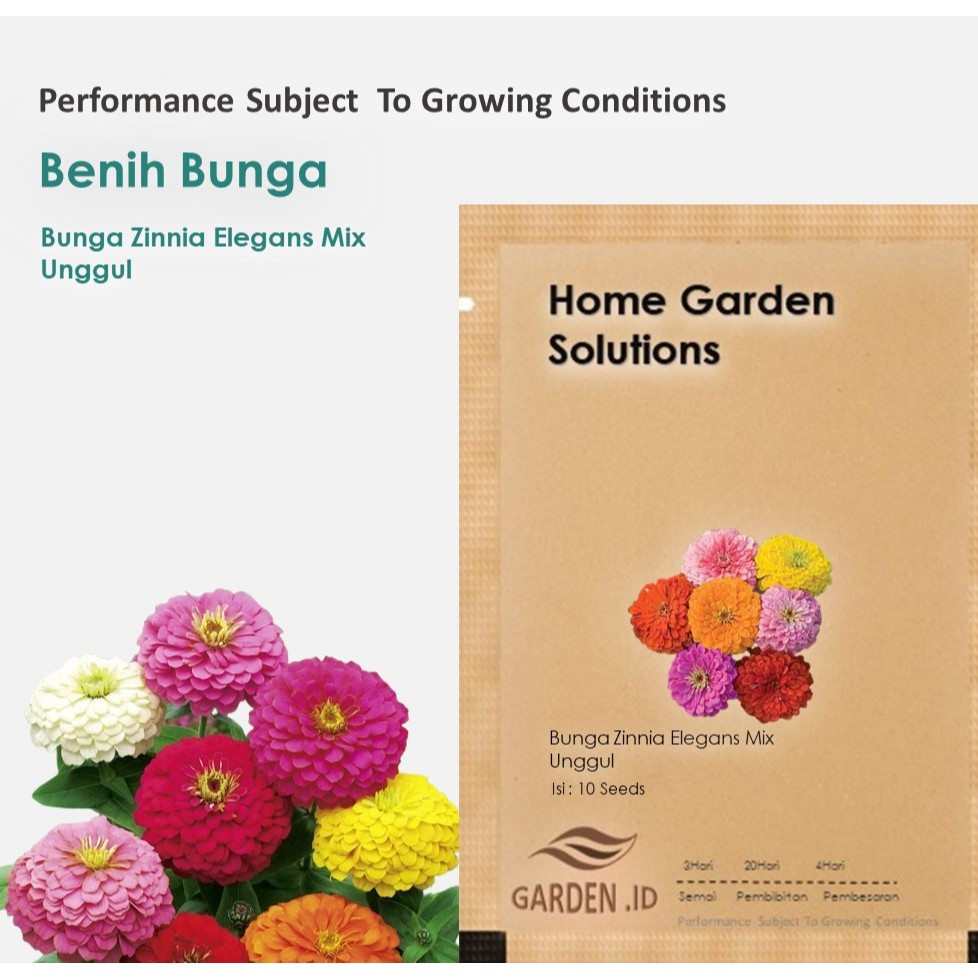 Jual Garden Id Bibit Benih Tanaman Bunga Zinnia Elegans Mix Unggul ...