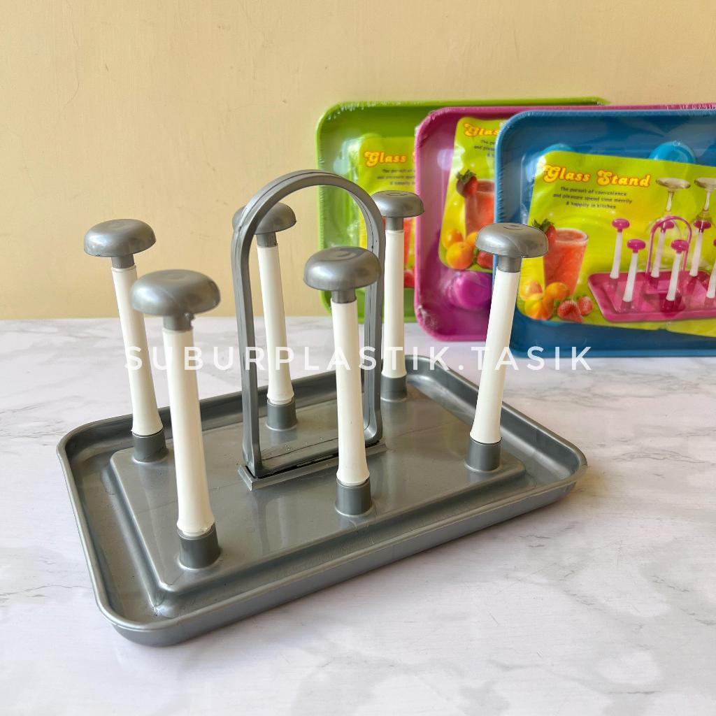 Jual Stand Gelas 6 Stick | Rak Gelas Plastik Bulat Segi | Tempat Gelas Gantung Murah Kuat Bisa ...