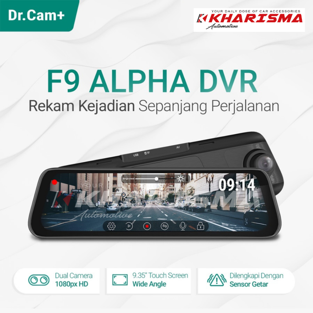 Jual DR.Cam+ F9 Alpha Spion DVR Mobil 9.35" - Streaming Rear View Mirror | Shopee Indonesia