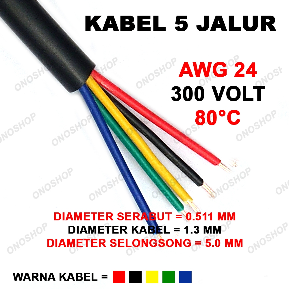 Jual Kabel AWG 24 (5 Jalur) + Selongsong @ 1 Meter | Shopee Indonesia
