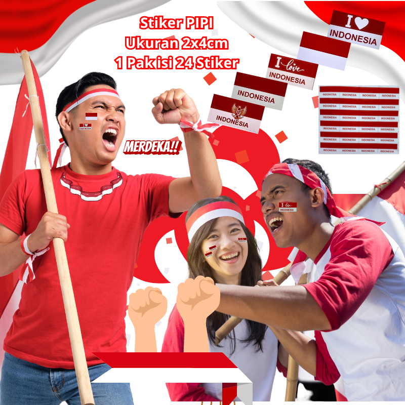 Jual Stiker Sticker Tempelan Pipi Bendera Merah Putih Garuda Dirgahayu ...