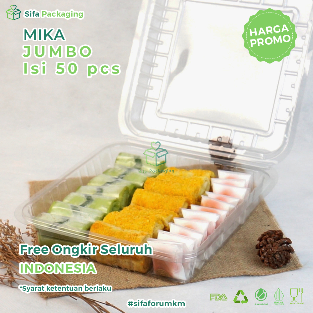Jual Mika Kue Jumbo Plastik Kotak Besar Kotak Makanan Mika Persegi Kue ...