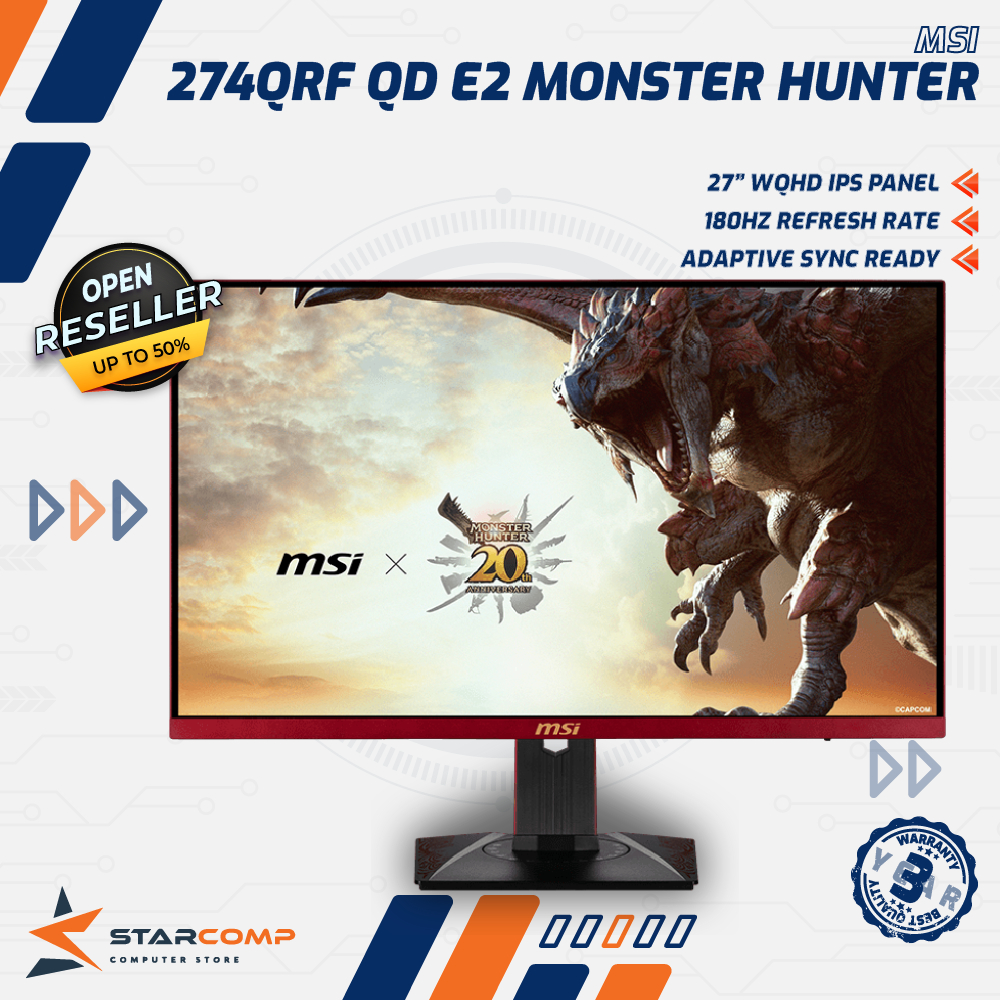 Jual MSI MAG 274QRF QD E2 Monster Hunter Edition 27" WQHD Rapid IPS ...
