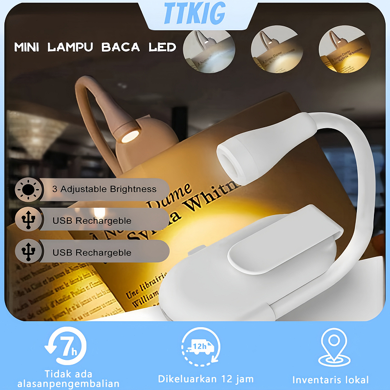 Jual Mini Lampu Baca LED Portable Meja Belajar Tricolour Sentuh ...