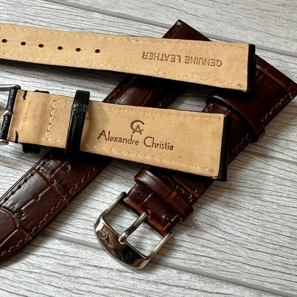 Jual Tali Jam Kulit Alexandre christie Motif Croco Tebal Original ...