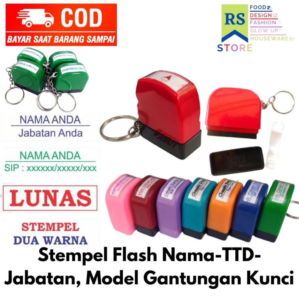 Jual stempel flash nama dokter perawat nomor telpon / stempel tanda tangan stempel otomatis ...