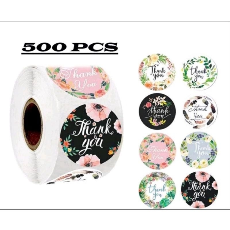 Jual Sticker Thankyou 1 Roll 500Pcs / Sticker Amplop / Stiker Terima ...