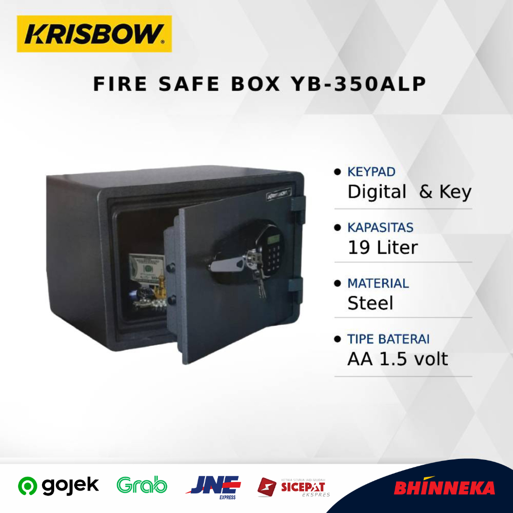 Jual KRISBOW Fire Safe Box YB-350ALP [10091298] | Shopee Indonesia