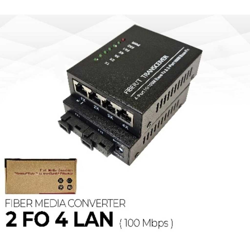 Jual Media Converter 2FO4LAN Converter 100Mbps 2 Port Fiber Optic 4 Port LAN 2 FO 4 LAN 2FO 4LAN ...