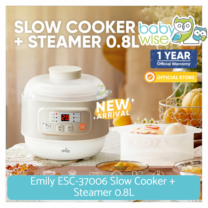 Jual Emily ESC-37006 Slow Cooker + Steamer 0.8L - Alat Masak MPASI ...