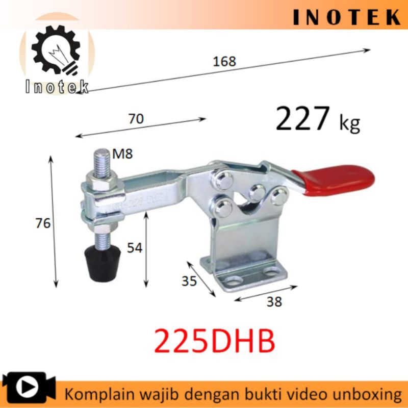 Jual Klem jepit 225DHB toggle clamp horizontal 227kg | Shopee Indonesia