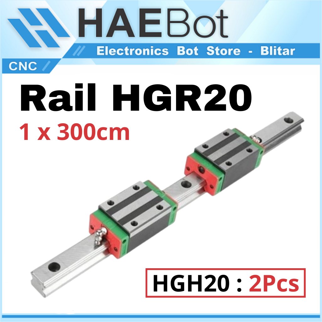 Jual [HAEBOT] Set Rail HGR20 HGR 20 1x300cm Rel Linear Guide Shaft 20mm ...