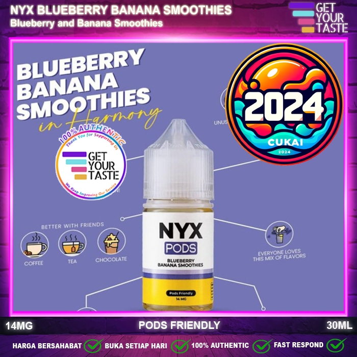 Jual Liquid NYX Blueberry Banana Smoothies Pods Friendly 30ML Salt Nic ...