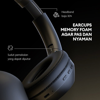 Jual [FREE POUCH] VIVAN Liberty H200 Black Headphone Bluetooth 5.3 ...