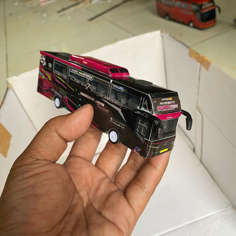 Jual Miniatur Bis Tunggal Jaya Blackpink Jetbus 5 ukuran mini | Shopee ...