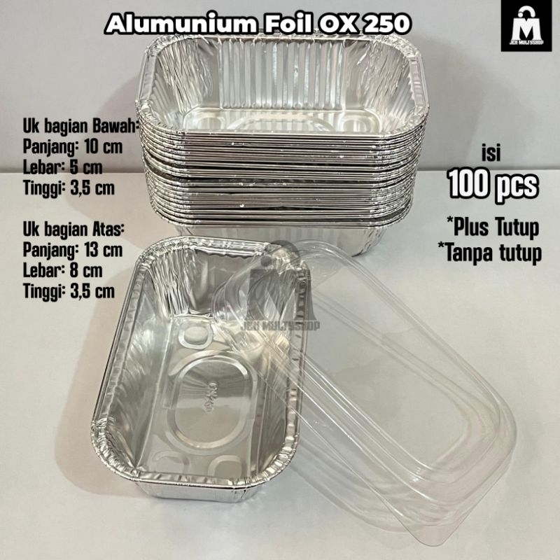 Jual Alumunium foil Ox 250 isi 100 pcs plus tutup dan tanpa tutup | Shopee Indonesia