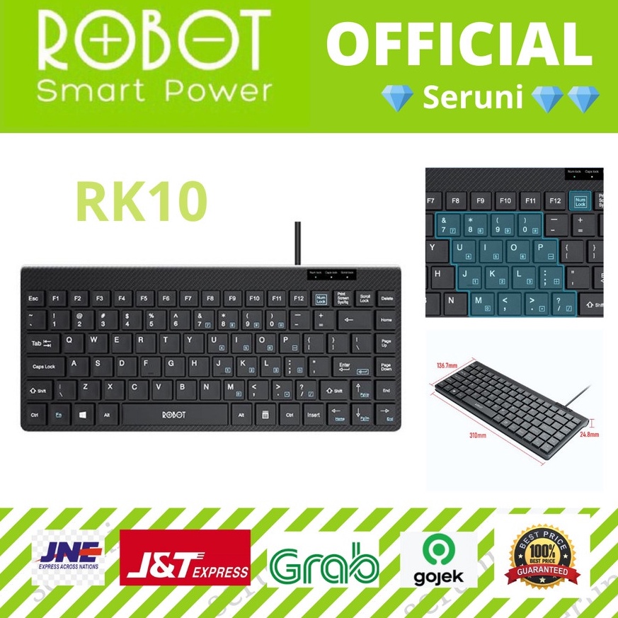 Jual KODE S39P SERUNI ROBOT RK1 KEYBOARD MINI USB WIRED TOMBOL SILENT ...