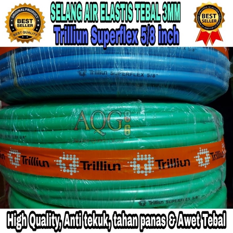 Jual KODE Q39Y SELANG AIR ELASTIS TEBAL 3MM TRILLIUN SUPERFLEX 58 INCH HARGA 1 DAN 15 METER ...