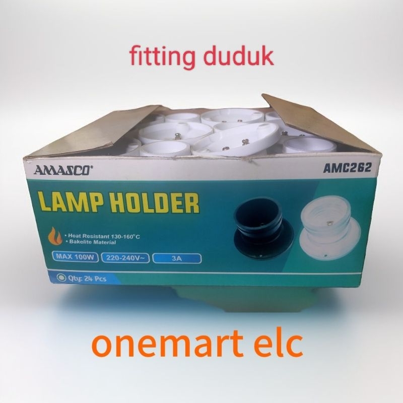 Jual FITTING Duduk Tempel AMSCO PUTIH E27 | Shopee Indonesia