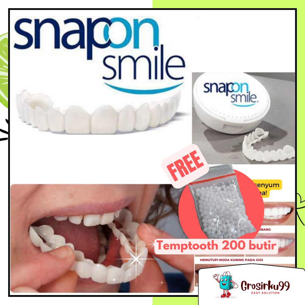 Jual Snap On Smile Original Gigi Palsu 1 Set Veneer Atas Bawah | Gigi ...
