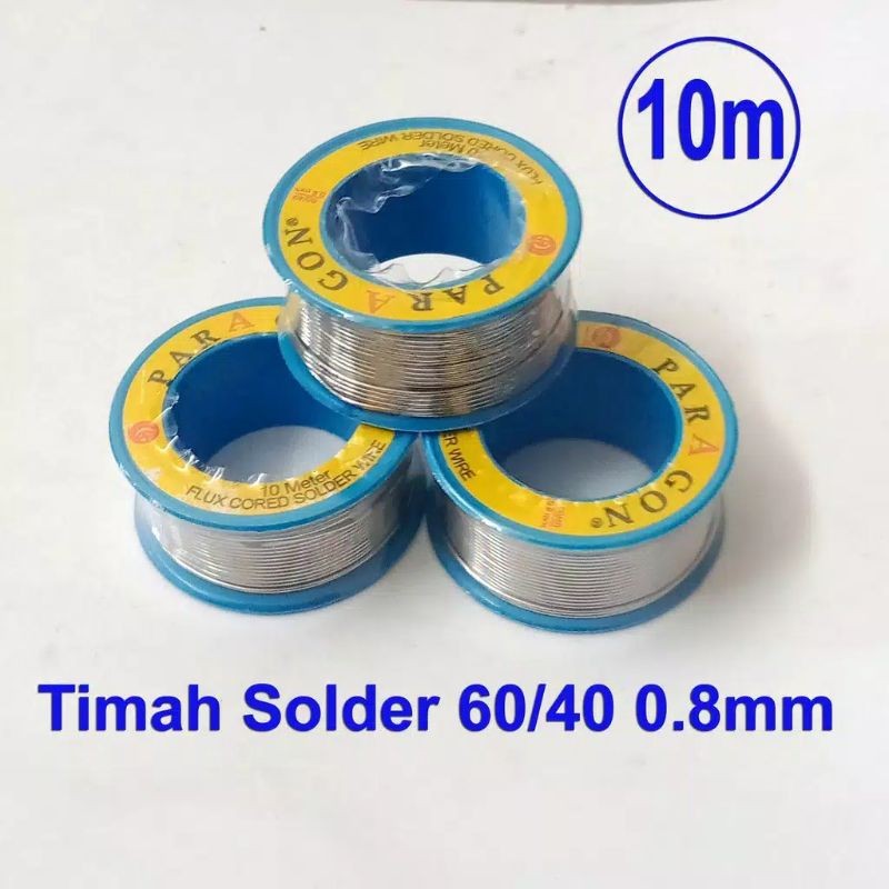 Jual Timah paragon roll kecil 10 meter 60/40 0.8mm Ori Lengket | Shopee ...