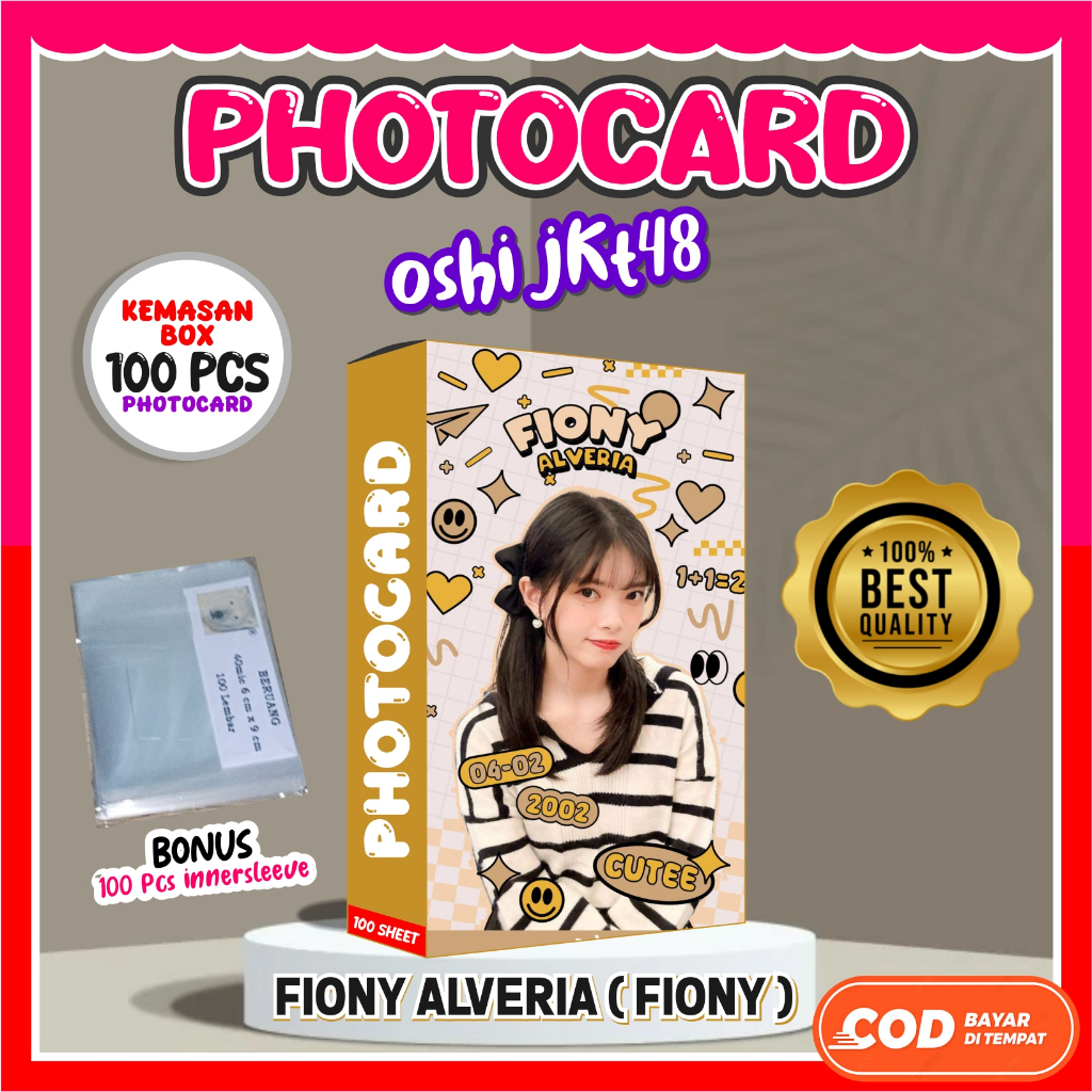 Jual 100 Photocard Fiony JKT48 GRATIS 100 Innersleeve | OSHI JKT48 | Shopee Indonesia