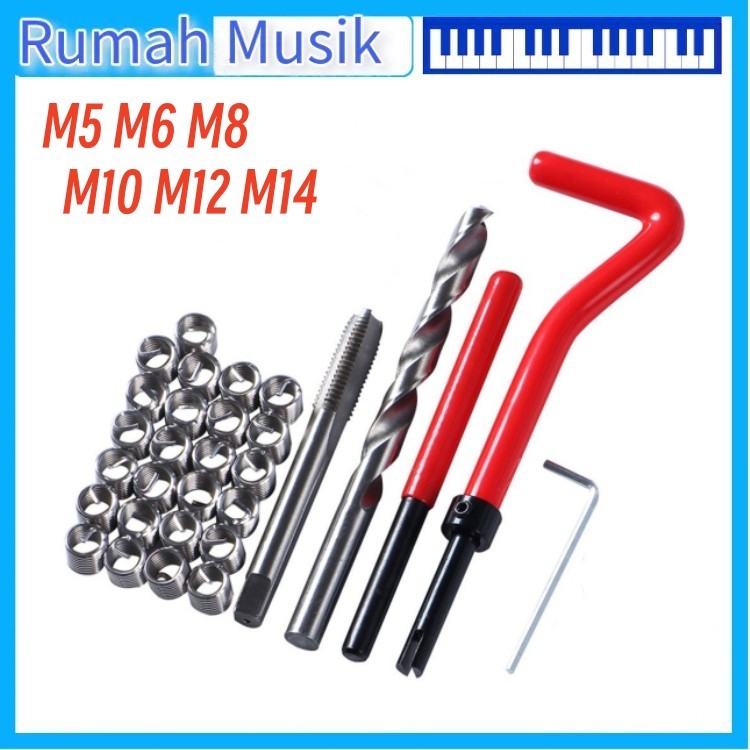 Jual IN STOCK 30 / 20 /15 PCS Recoil Helicoil Thread Repair Pro M5 M6 ...