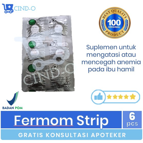Jual Fermom Strip | Vitamin Multivitamin Zat Besi Asam Folat Kunyah ...