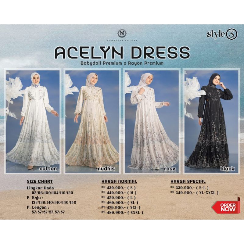 Jual ACELYN DRESS STYLE 3 & 4 Nadheera Luxury | Shopee Indonesia
