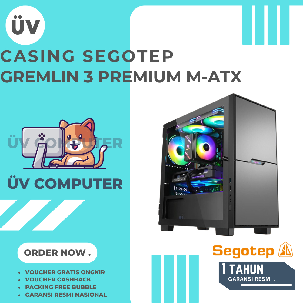 Jual Segotep Gremlin 3 Casing Gaming PC Komputer Premium Case Mikro M ...