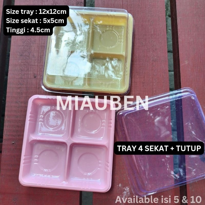 Jual Box puding tray mochi sekat 4 tray penutup | Shopee Indonesia