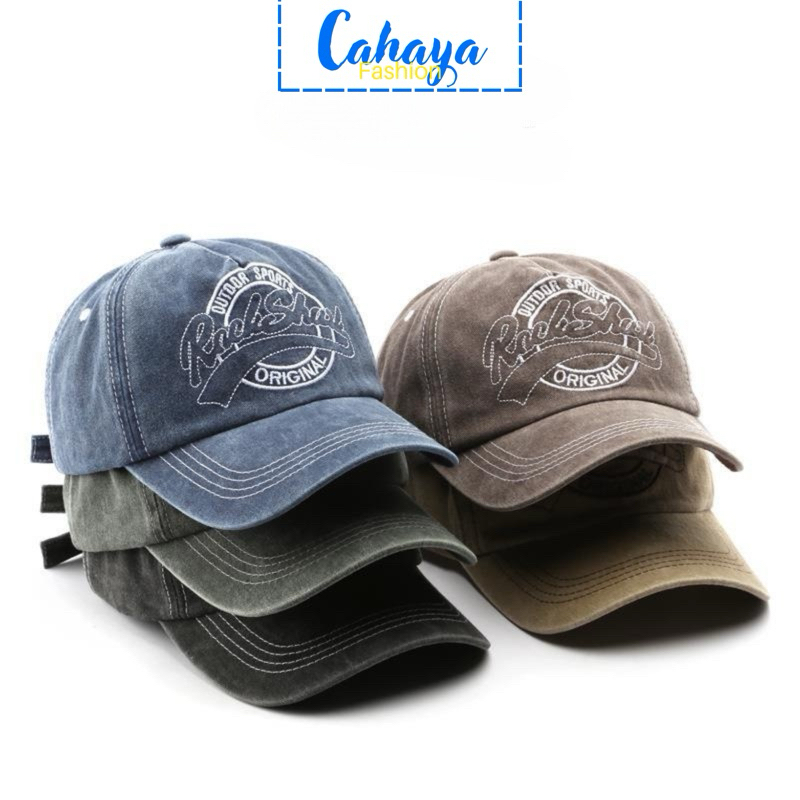 Jual Topi Baseball Topi Pria Bordir ROCKSHARK Baseball Cap Korean Style ...