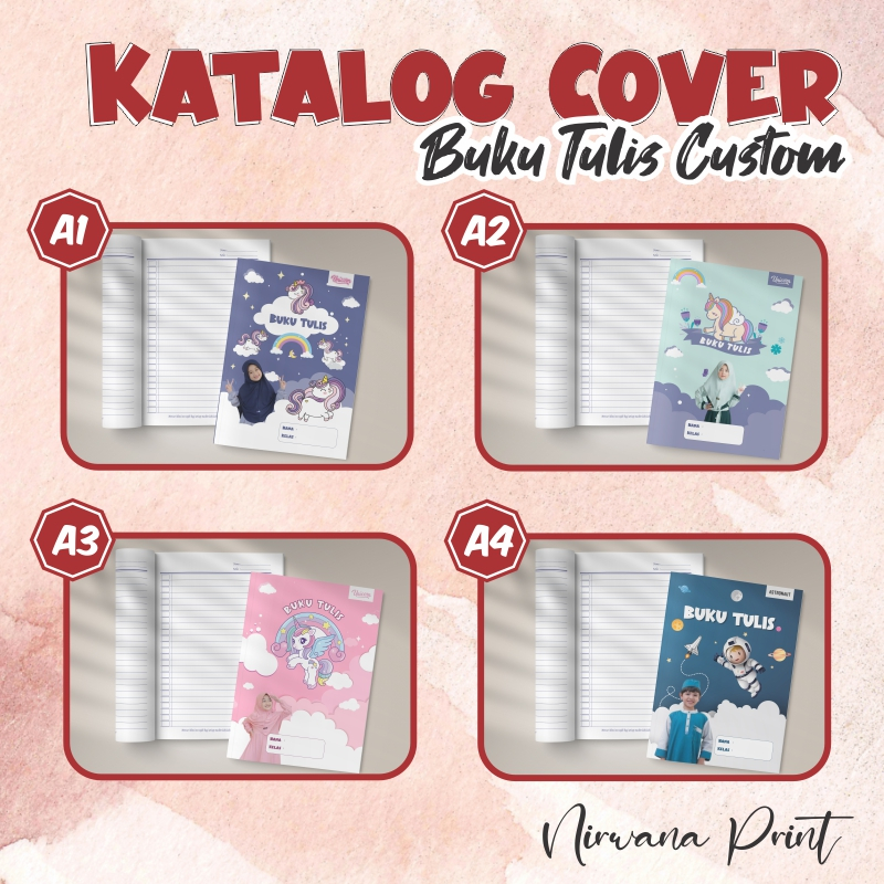 Jual Cetak Sampul Buku Tulis Custom Nama & Foto | Cover Buku Custom ...