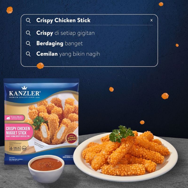 Jual Kanzler Crispy Chicken Nugget Stick 450gr / Kanzler nugget ayam ...