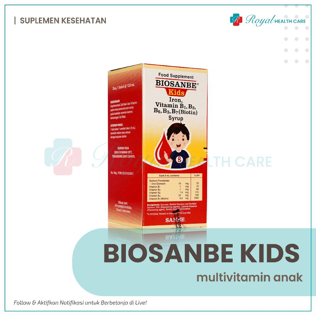 Jual BIOSANBE KIDS SIRUP 120 ML Memenuhi Kebutuhan Zat Besi dan Vitamin ...