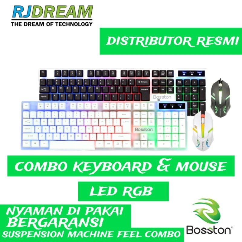 Jual combo keyboar & mouse led rgb bostoon murah | Shopee Indonesia