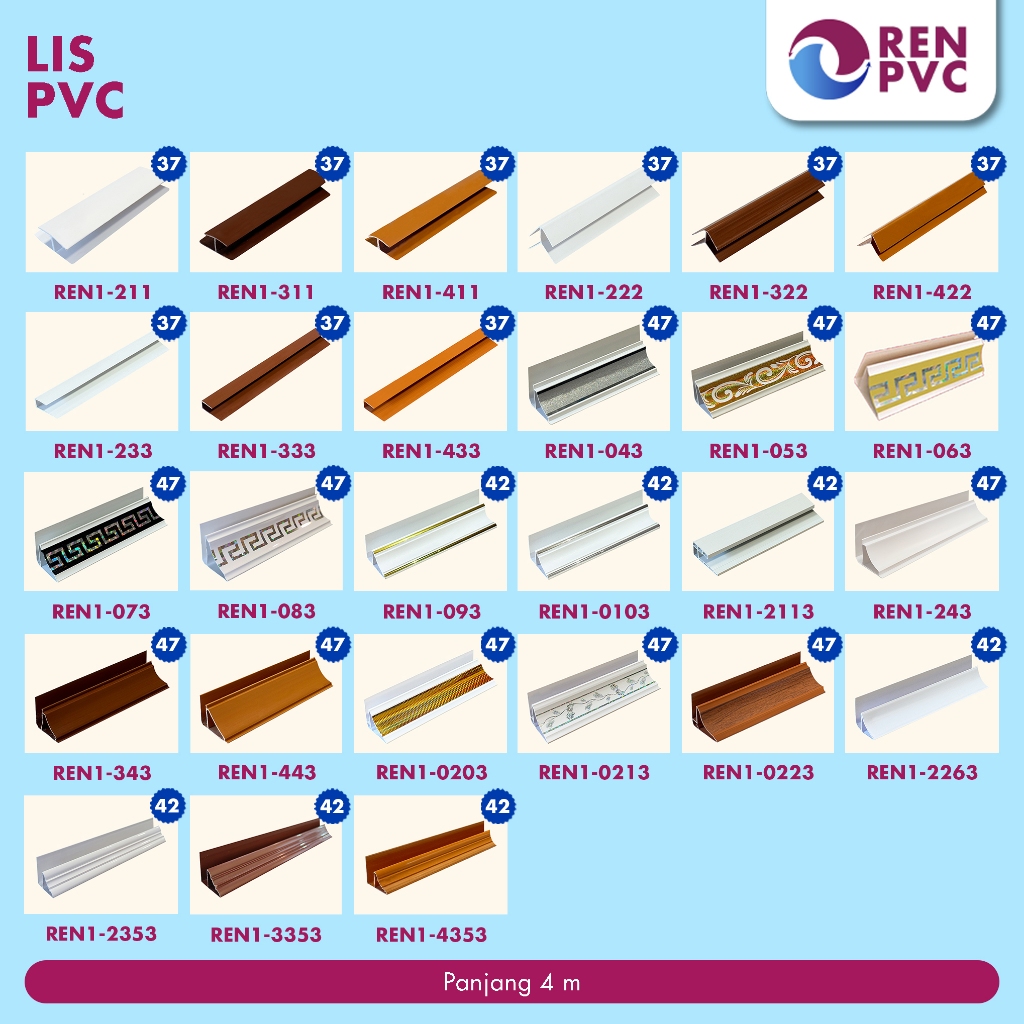 Jual REN - LIS PVC / LIST PVC PINGGIR SIKU SAMBUNG | Shopee Indonesia