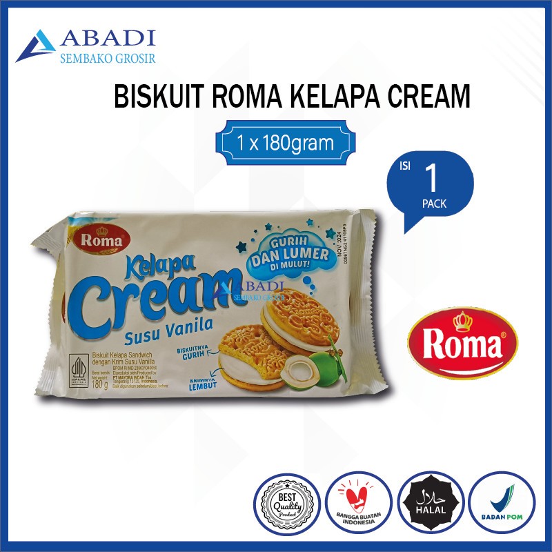 Jual Biskuit Roma Kelapa Cream Rasa Susu Vanilla - Biscuit Roma Klapa ...