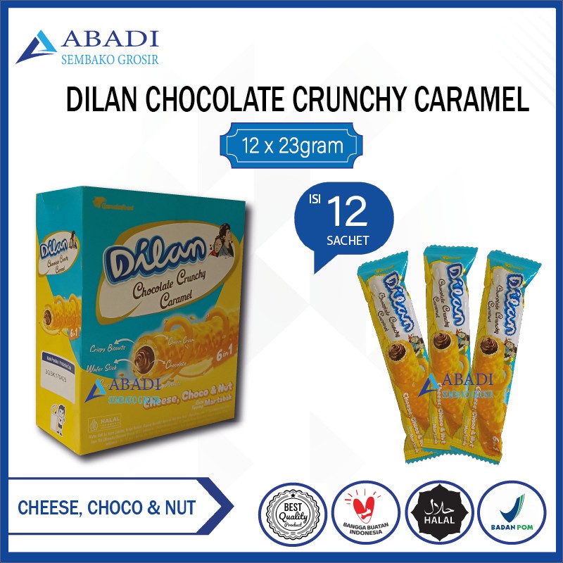 Jual Wafer DILAN CHOCOLATE CRuNCHY CARAMEL Rasa Cheese Chocolate Nut ...