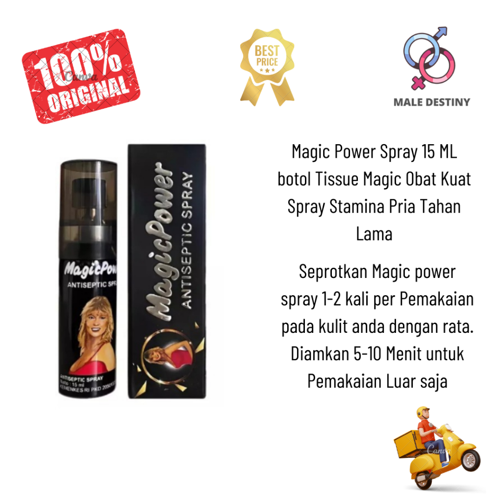 Jual Magic Power Spray botol Tissue Magic Obat Kuat Spray Stamina Pria ...