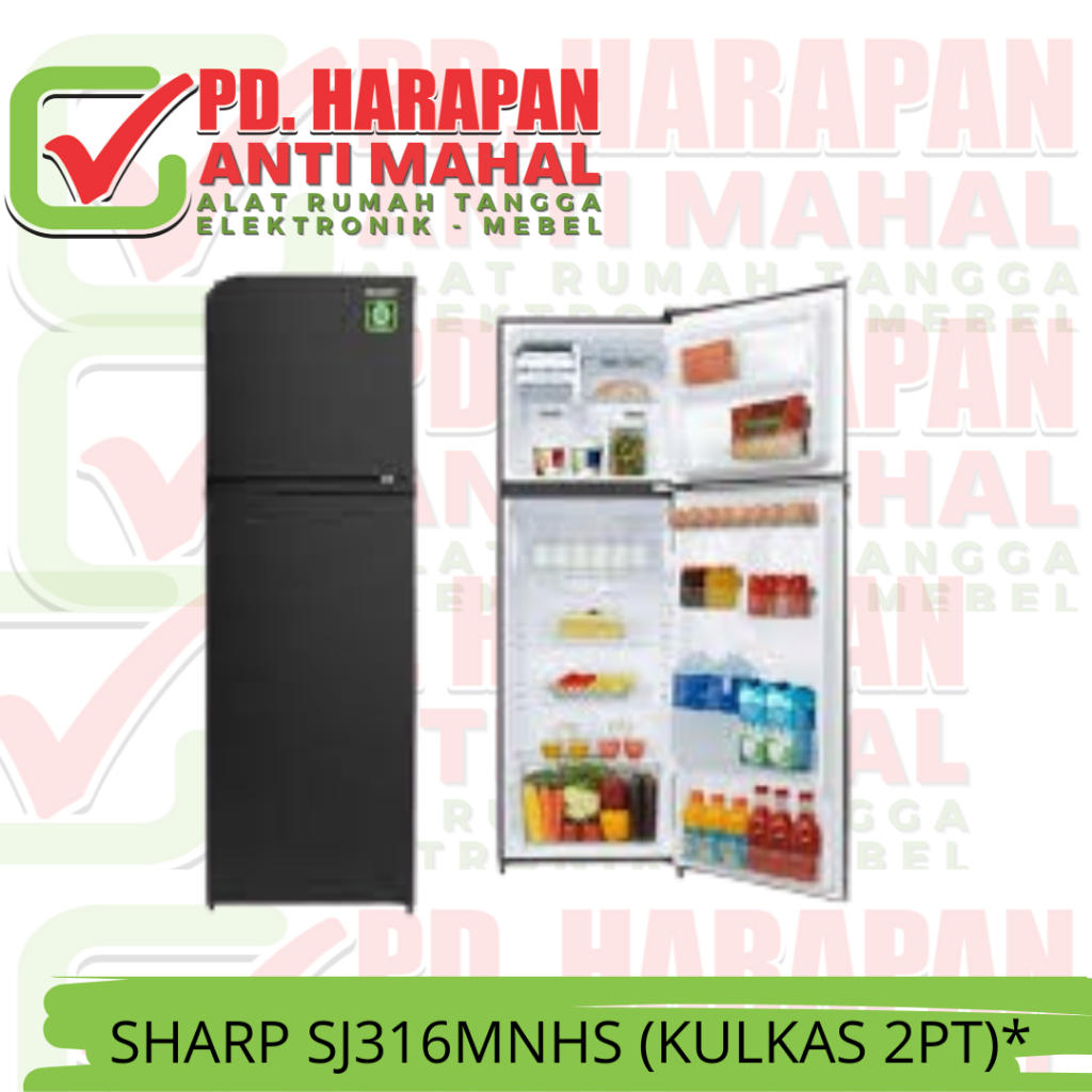 Jual SHARP SJ316MNHS (KULKAS 2PT)*/LEMARI ES/LEMARI PENDINGIN/KULKAS SHARP 2 PINTU | Shopee ...