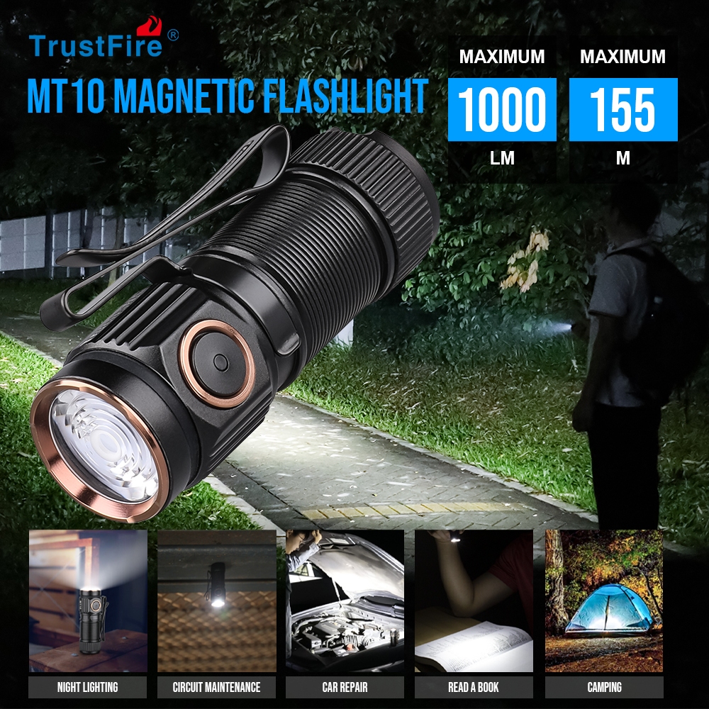 Jual TrustFire MT10 LED EDC Senter Super Terang 1000 Lumen USB C Senter ...