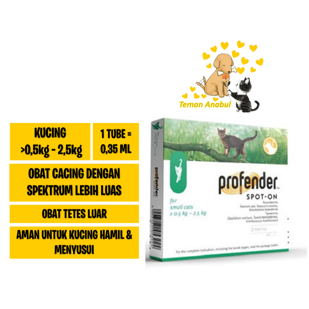 Jual Profender Spot On S Obat Cacing Kucing 1 kotak (2 x 0,35ml ...