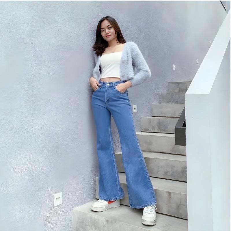 Jual Jeans Cutbray Highwaist Wanita Celana Jeans Wanita Celana Cutbray Stretch Import Celana ...